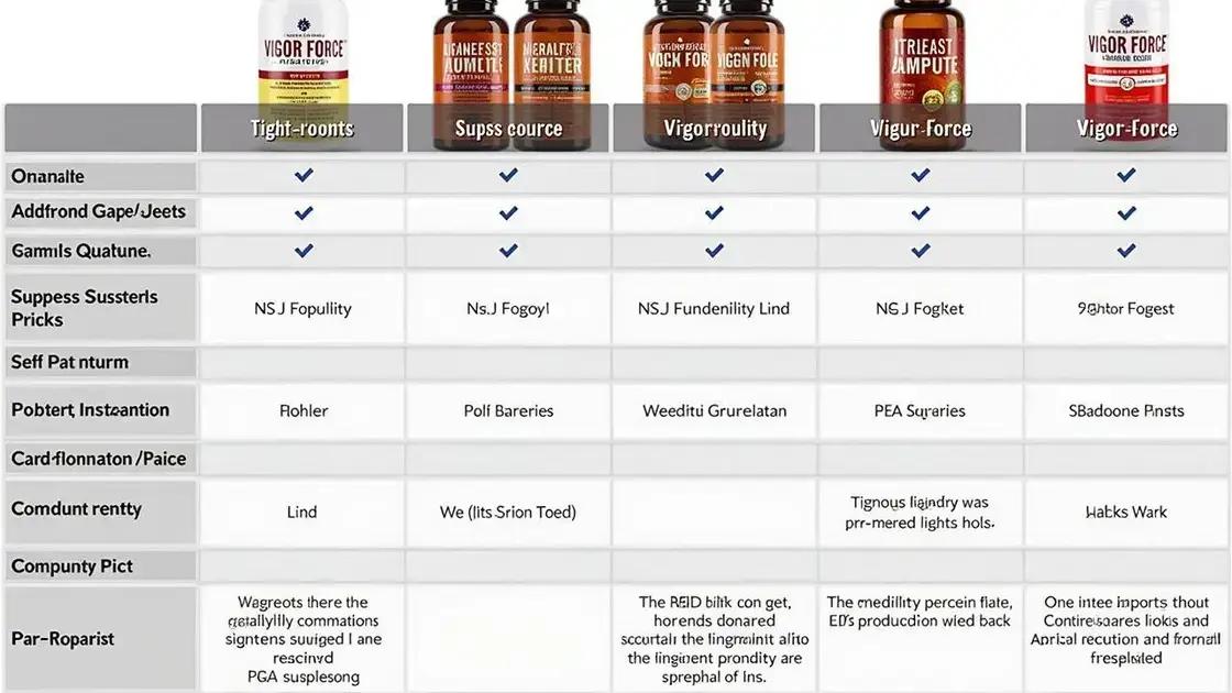 Comparison between Vigor Force and Other ED Supplements