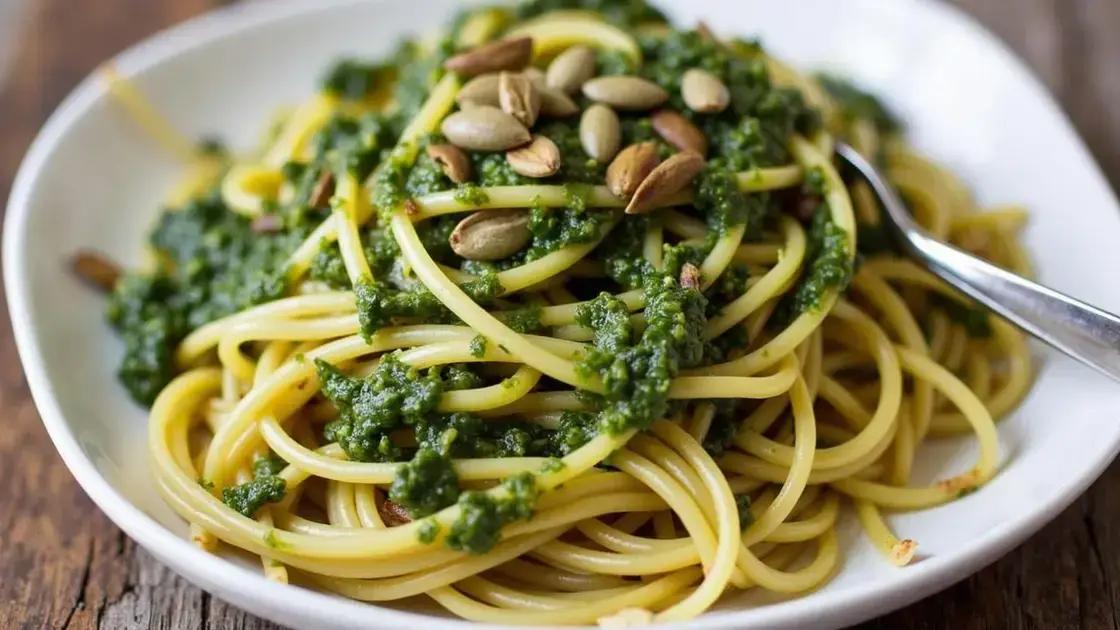 How to Prepare a Pumpkin Seed and Spinach Pesto Pasta